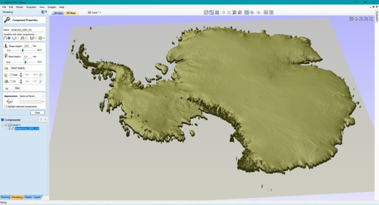 Antarctica 3D Model STL – Topographic Map for 3D Printing & CNC