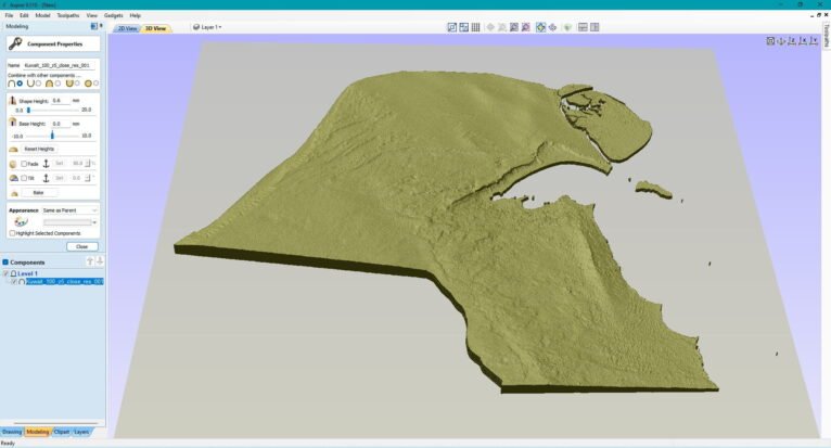 Kuwait terrain 3D Print model | 3D Models and 3D Maps