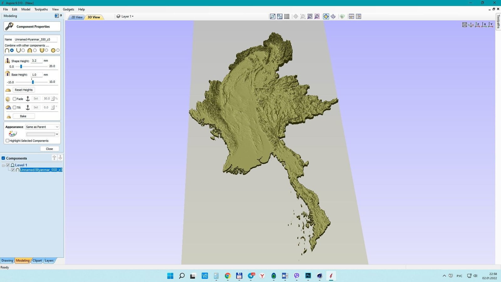 Myanmar terrain 3D Print model | 3D Models and 3D Maps