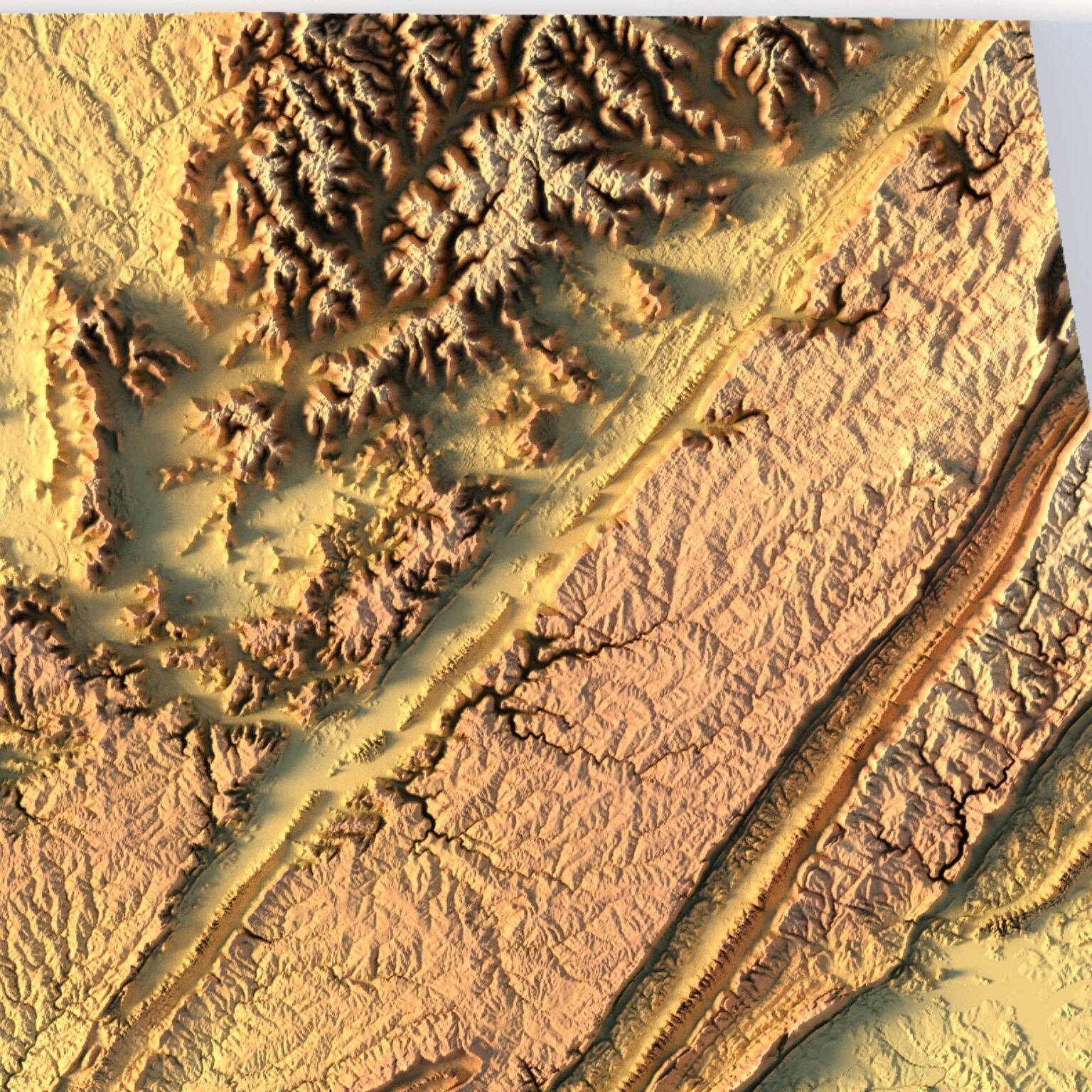 State of Alabama terrain 3D Print model | 3D Models and 3D Maps