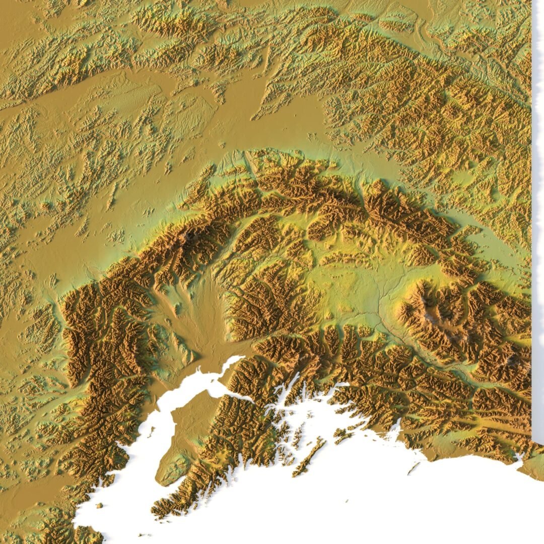 State of Alaska terrain 3D Print model | 3D Models and 3D Maps