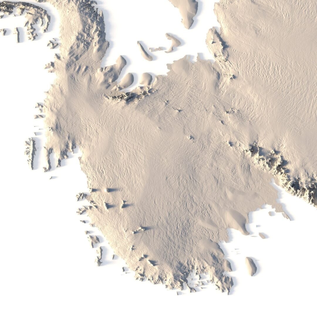 Antarctica terrain 3D Print model | 3D Models and 3D Maps