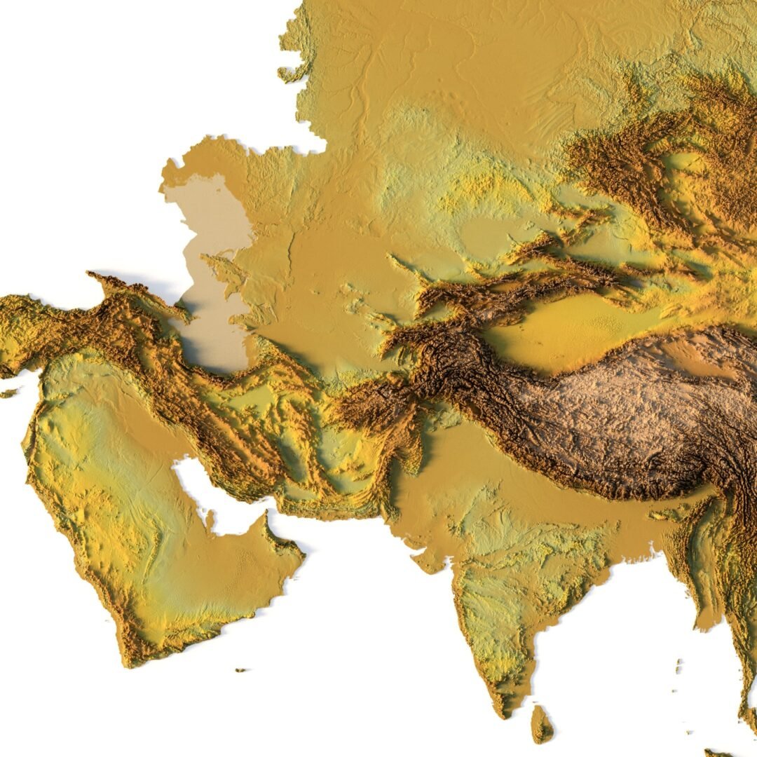 Asia terrain 3D Print model | 3D Models and 3D Maps