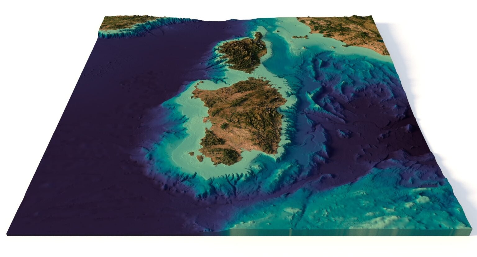 Corsica and Sardinia 3D model | Custom 3D Models and 3D Maps
