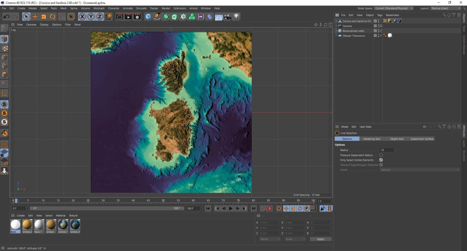 Corsica and Sardinia 3D model | Custom 3D Models and 3D Maps