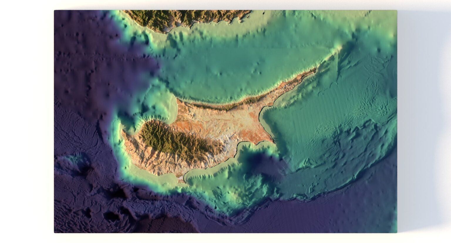 Cyprus 3D terrain without water | Custom 3D Models and 3D Maps