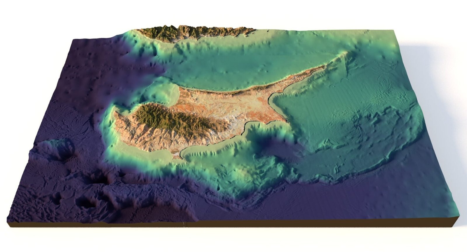 Cyprus 3D terrain without water | Custom 3D Models and 3D Maps