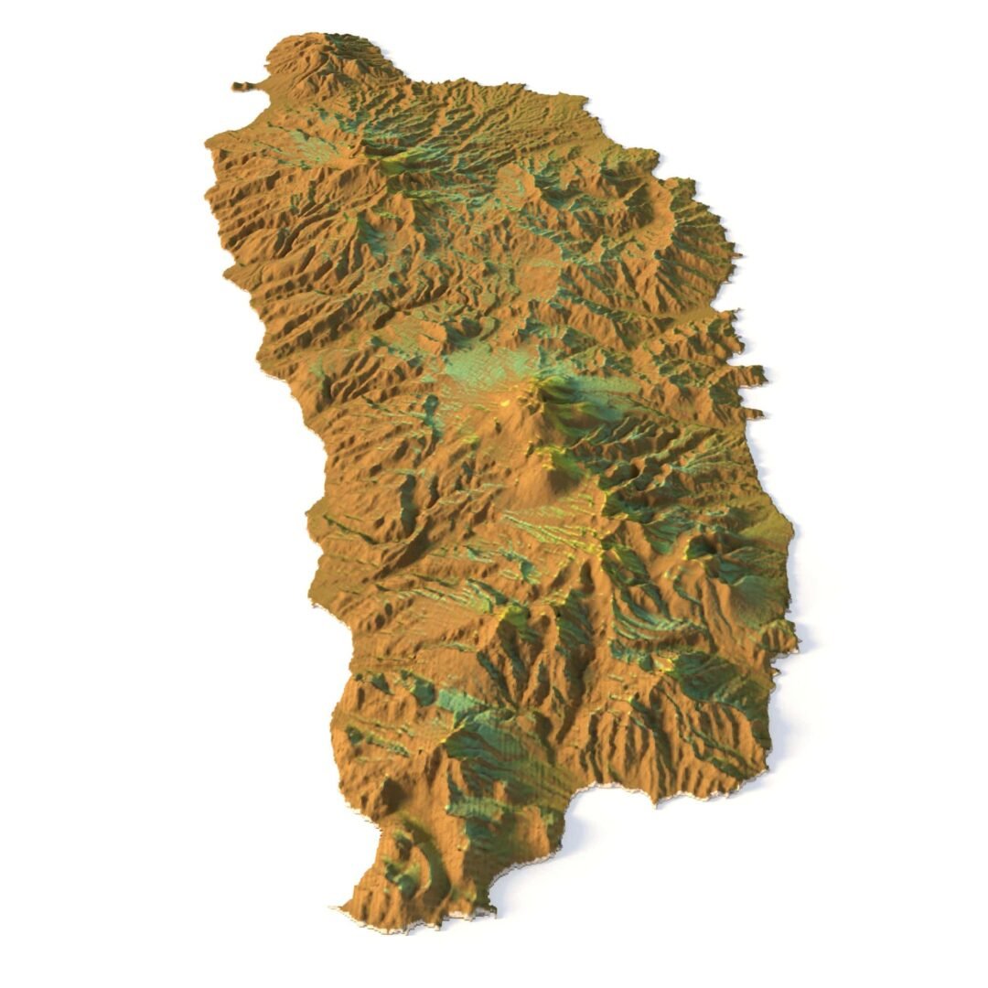 Dominica terrain 3D Print model | 3D Models and 3D Maps