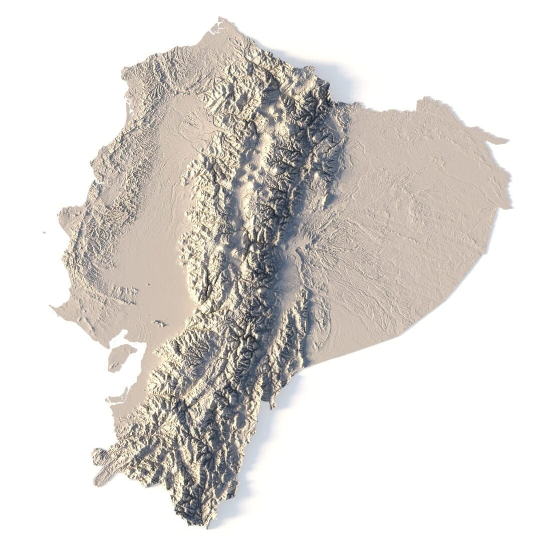 Ecuador terrain 3D Print model | 3D Models and 3D Maps