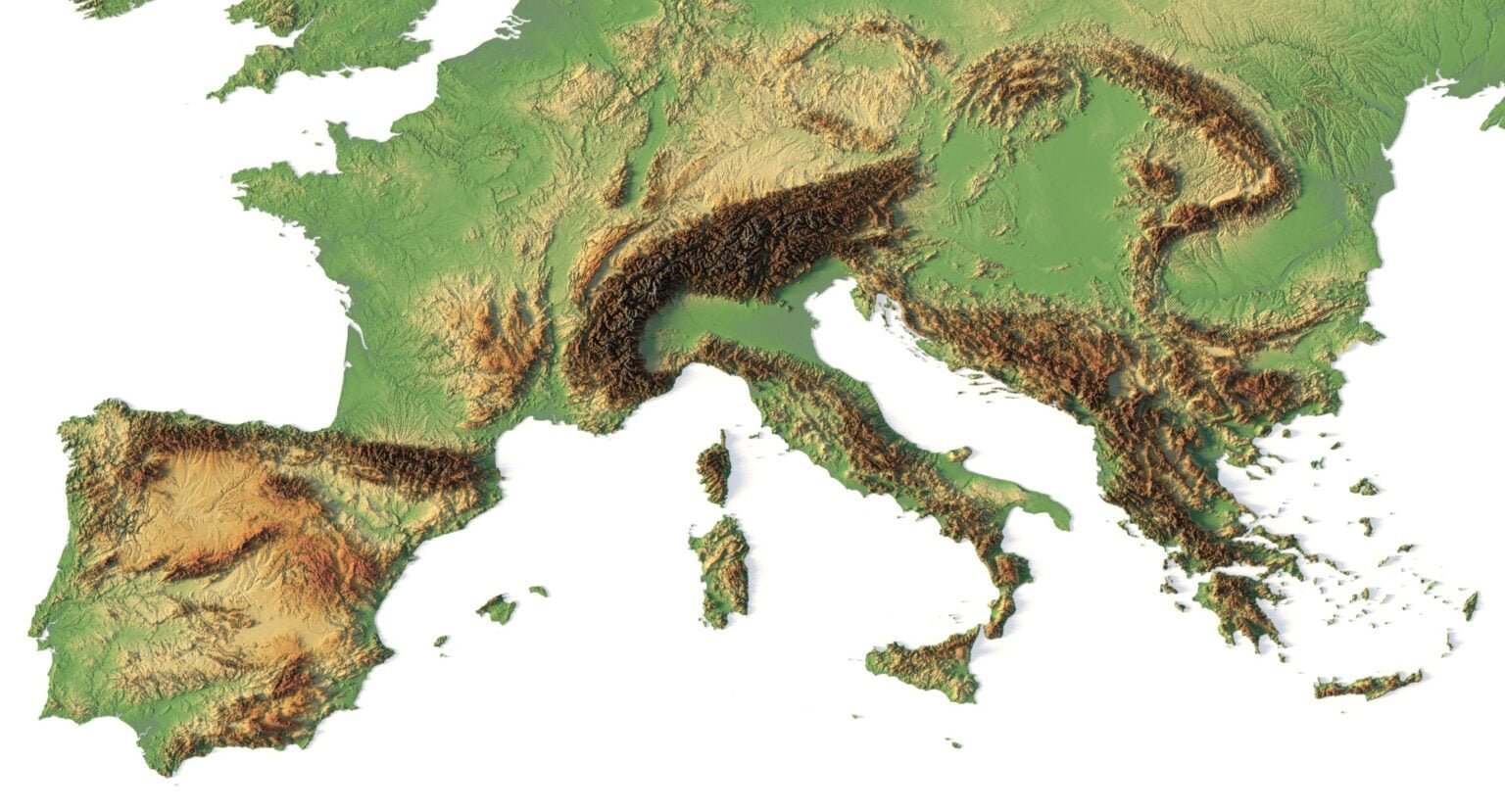 Europe 3D model terrain | Custom 3D Models and 3D Maps
