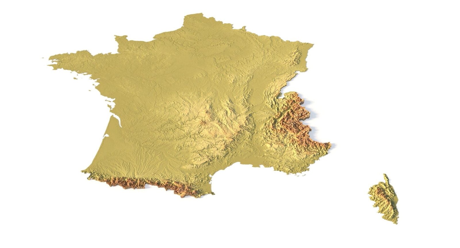 France terrain 3D Print model | 3D Models and 3D Maps
