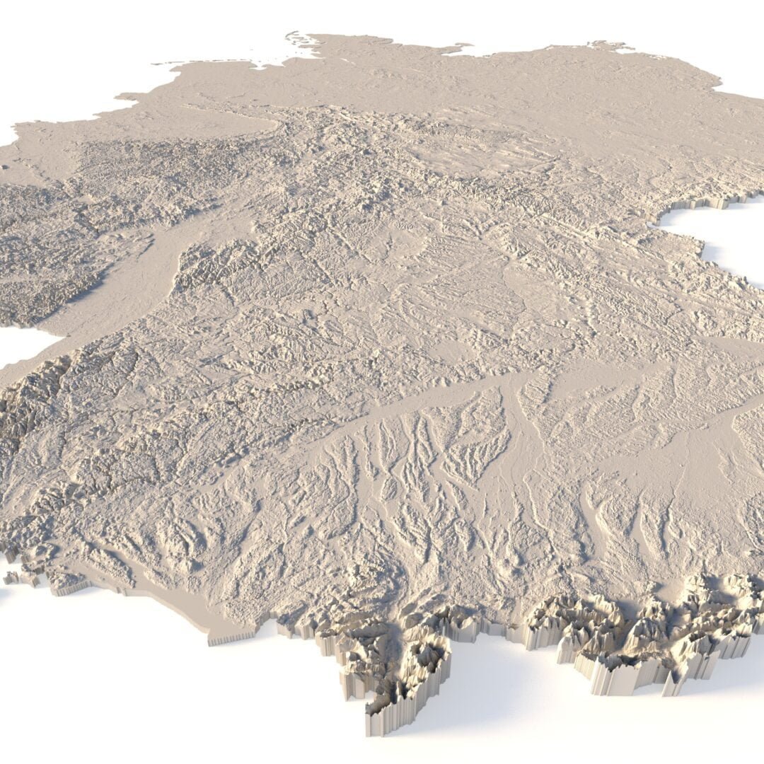 Germany STL model terrain | Custom 3D Models and 3D Maps