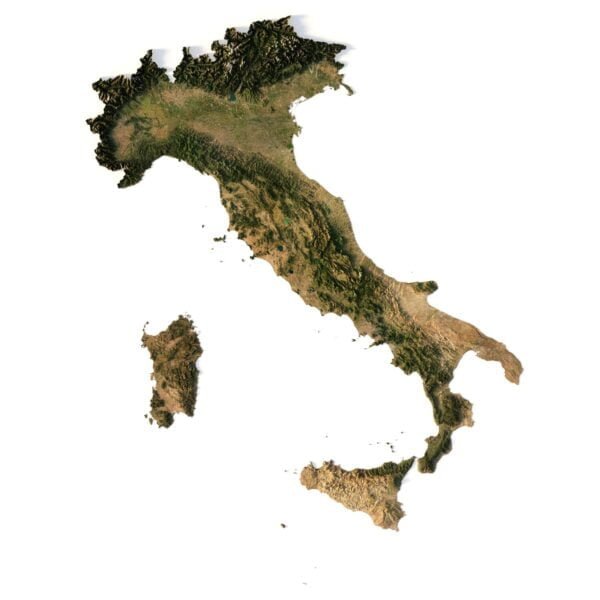 3D map of Italy. Buy 3D elevation map of Italy