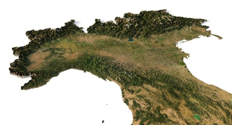 3D map of Italy. Buy 3D elevation map of Italy