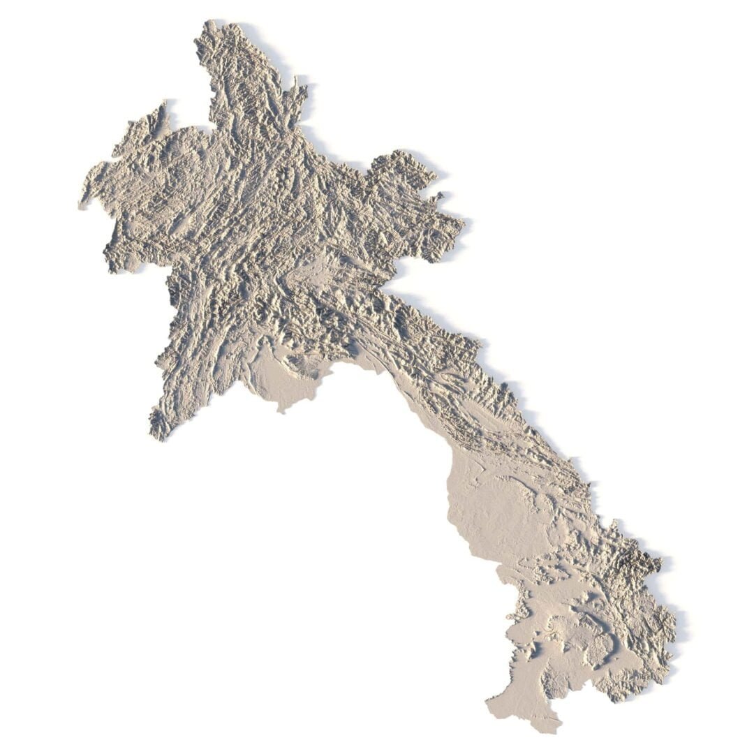 Laos terrain 3D Print model | 3D Models and 3D Maps
