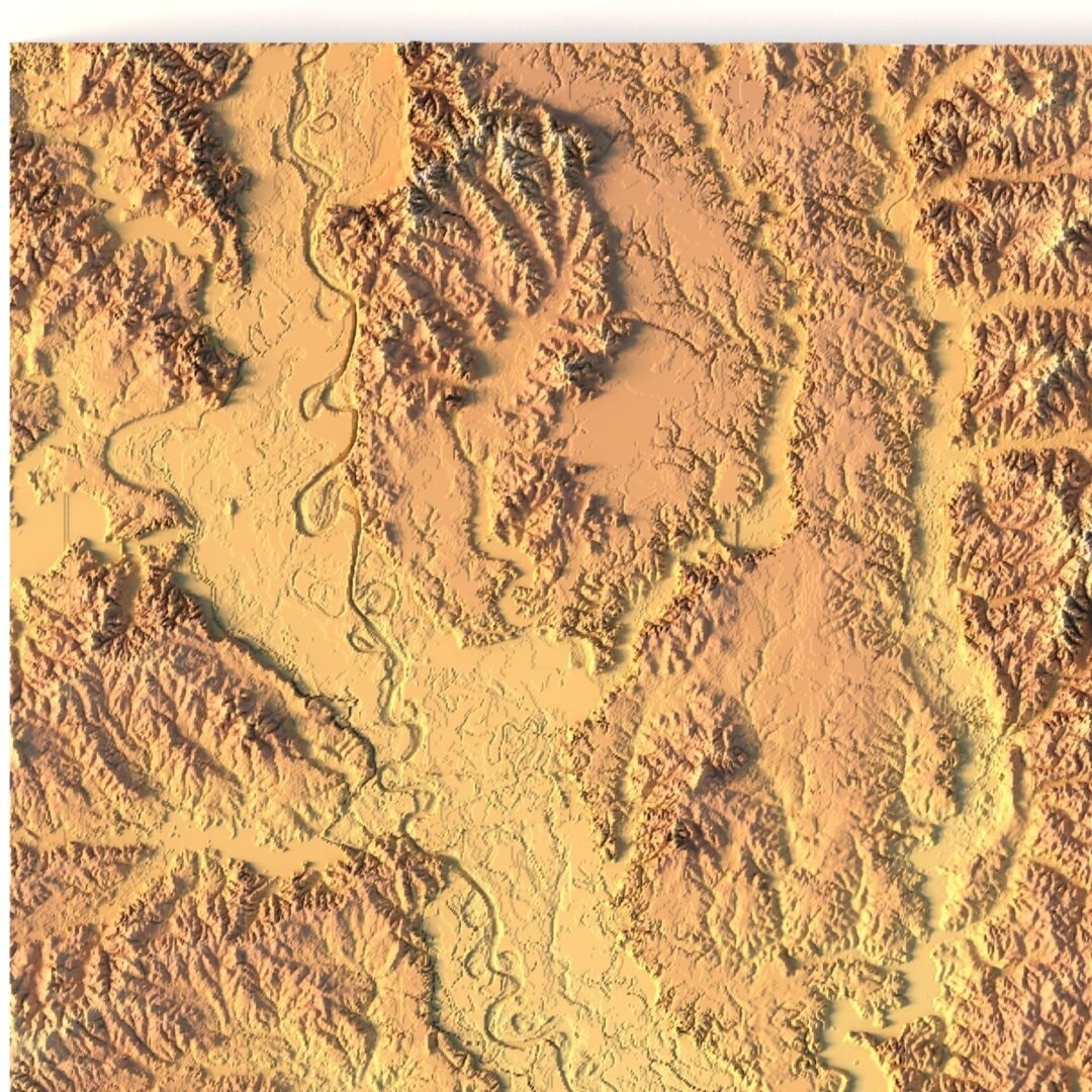 State of Louisiana terrain 3D Print model | 3D Models and 3D Maps