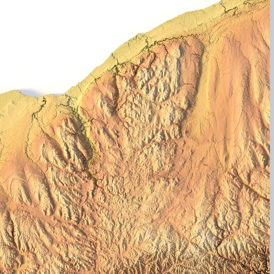 State of Ohio terrain 3D Print model | 3D Models and 3D Maps