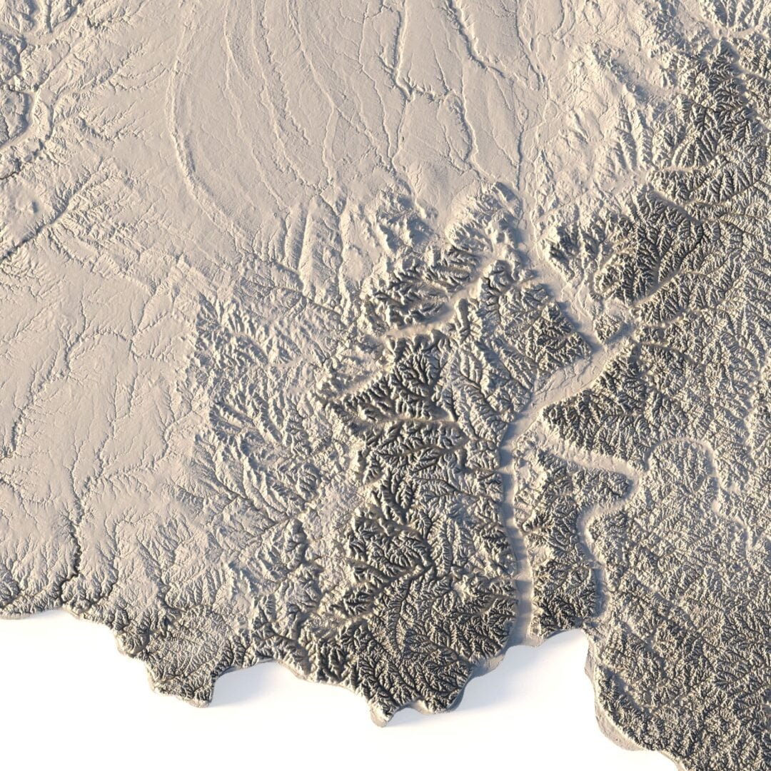 State of Ohio terrain 3D Print model | 3D Models and 3D Maps