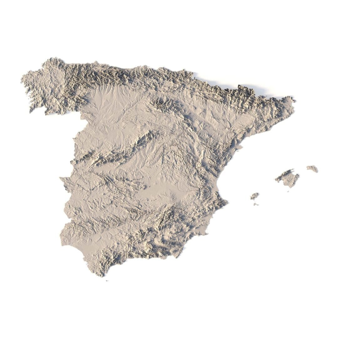 Spain terrain 3D Print model | 3D Models and 3D Maps