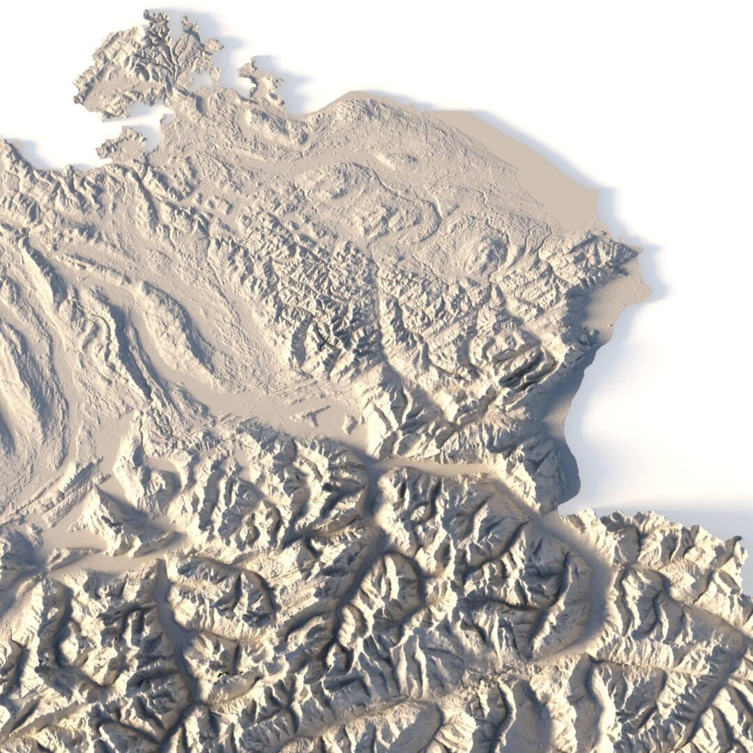 Switzerland STL model terrain | Custom 3D Models and 3D Maps