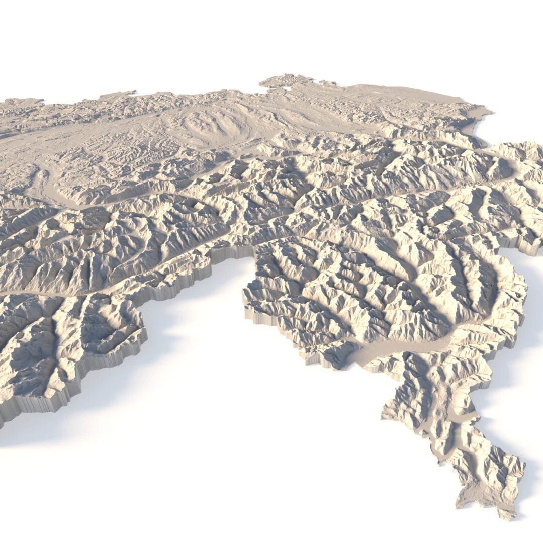 Switzerland terrain 3D Print model | 3D Models and 3D Maps