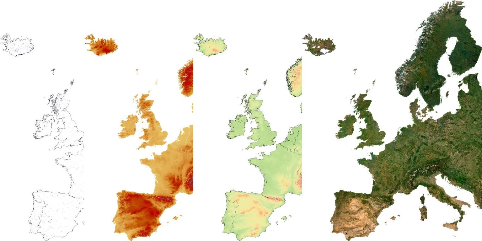 3D Model of Europe (C4D, OBJ) — High-Res Relief & Textures