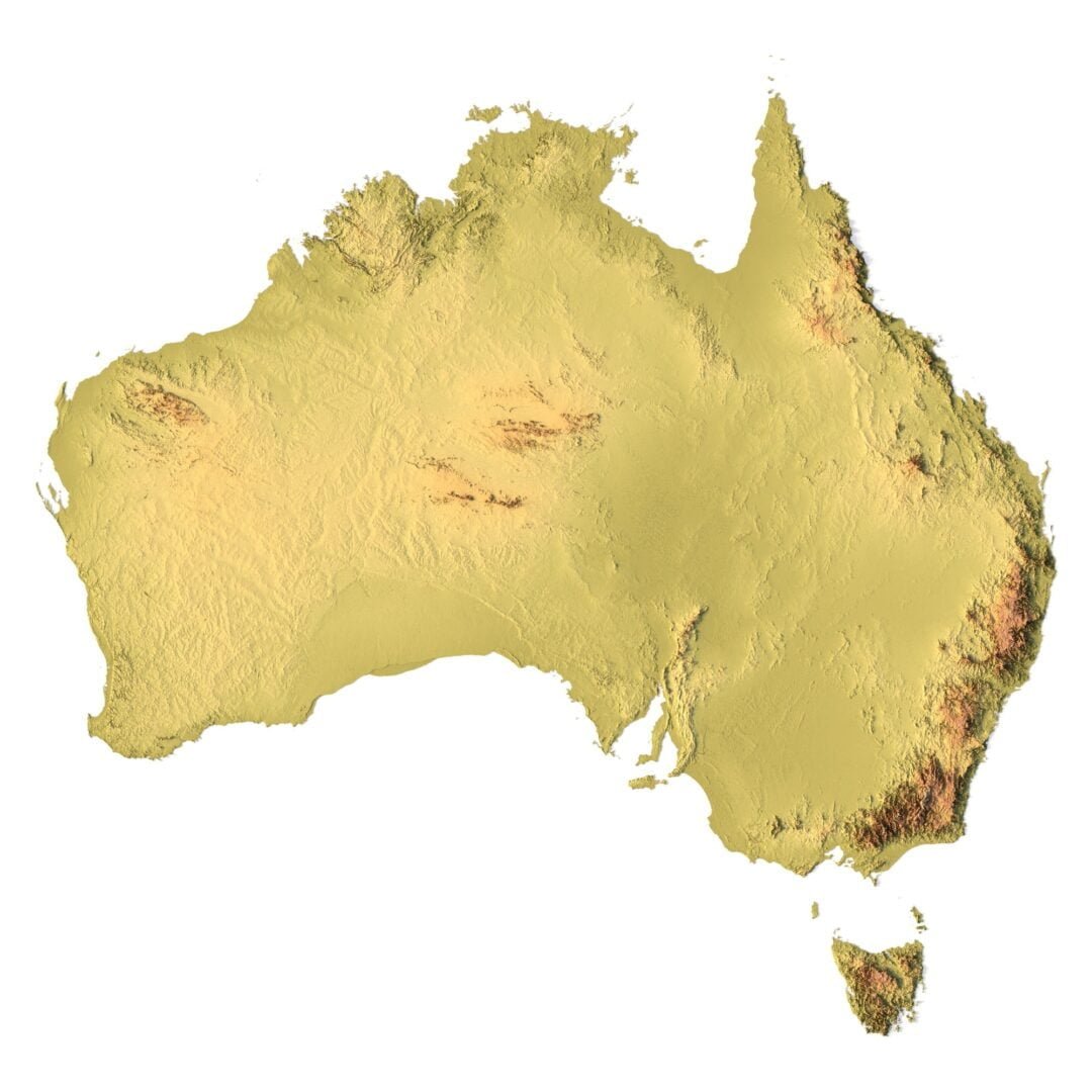 Australia Relief Map | Detailed Topography and Elevation Features