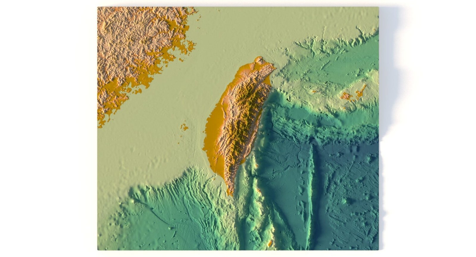 Taiwan 3D terrain without water | Custom 3D Models and 3D Maps