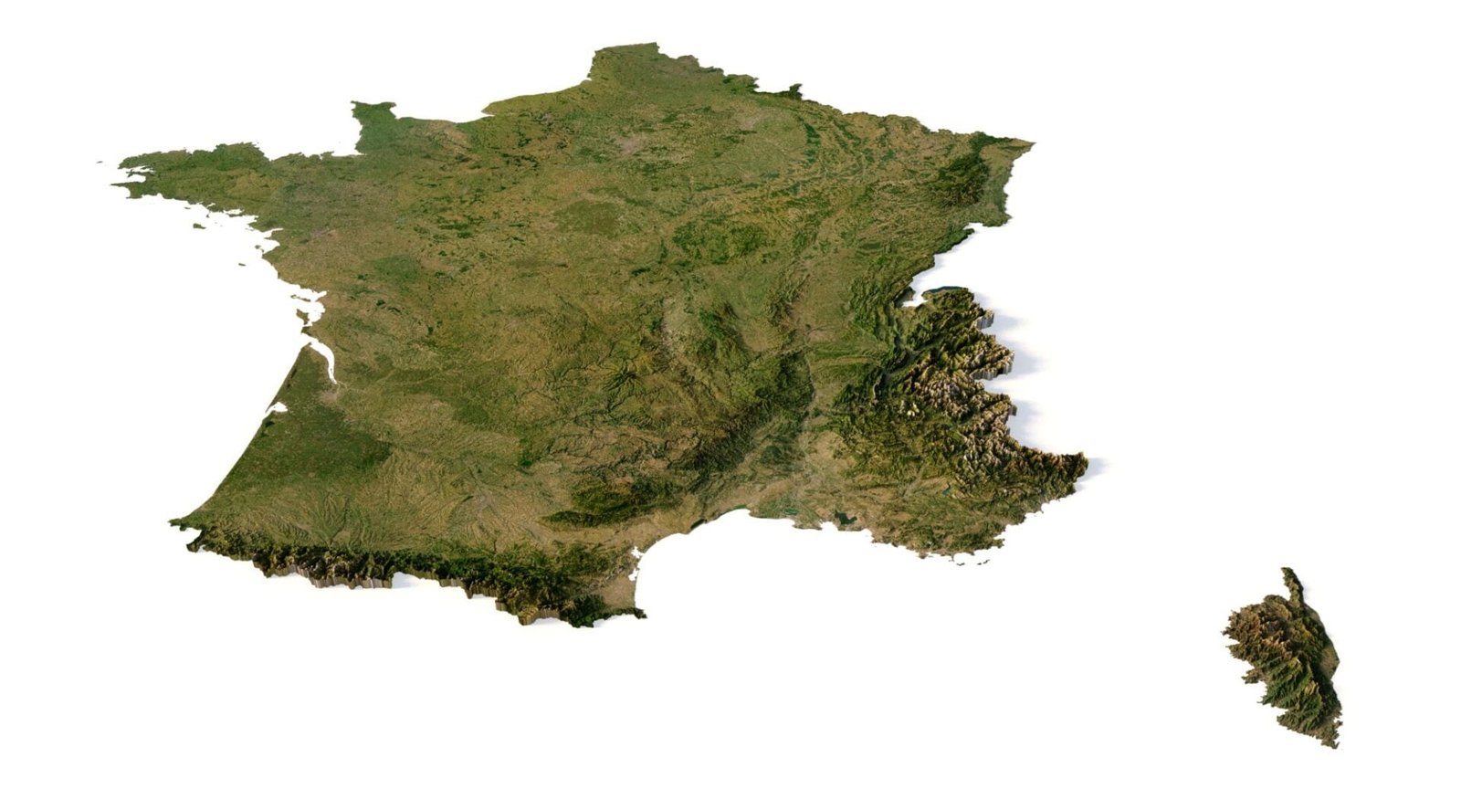 France 3D model of the terrain | 3D Models and 3D Maps of France relief