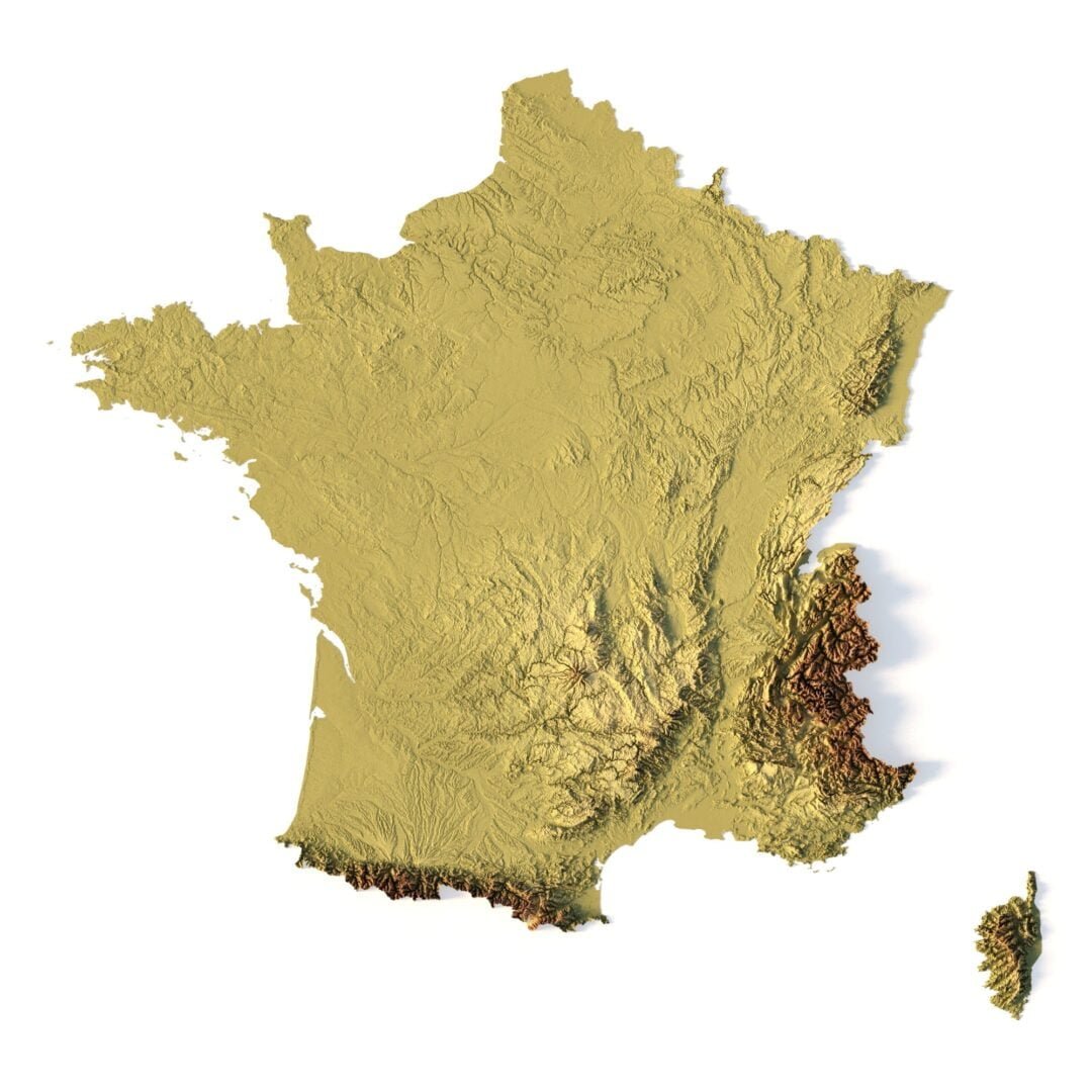 France 3D model of the terrain | 3D Models and 3D Maps of France relief