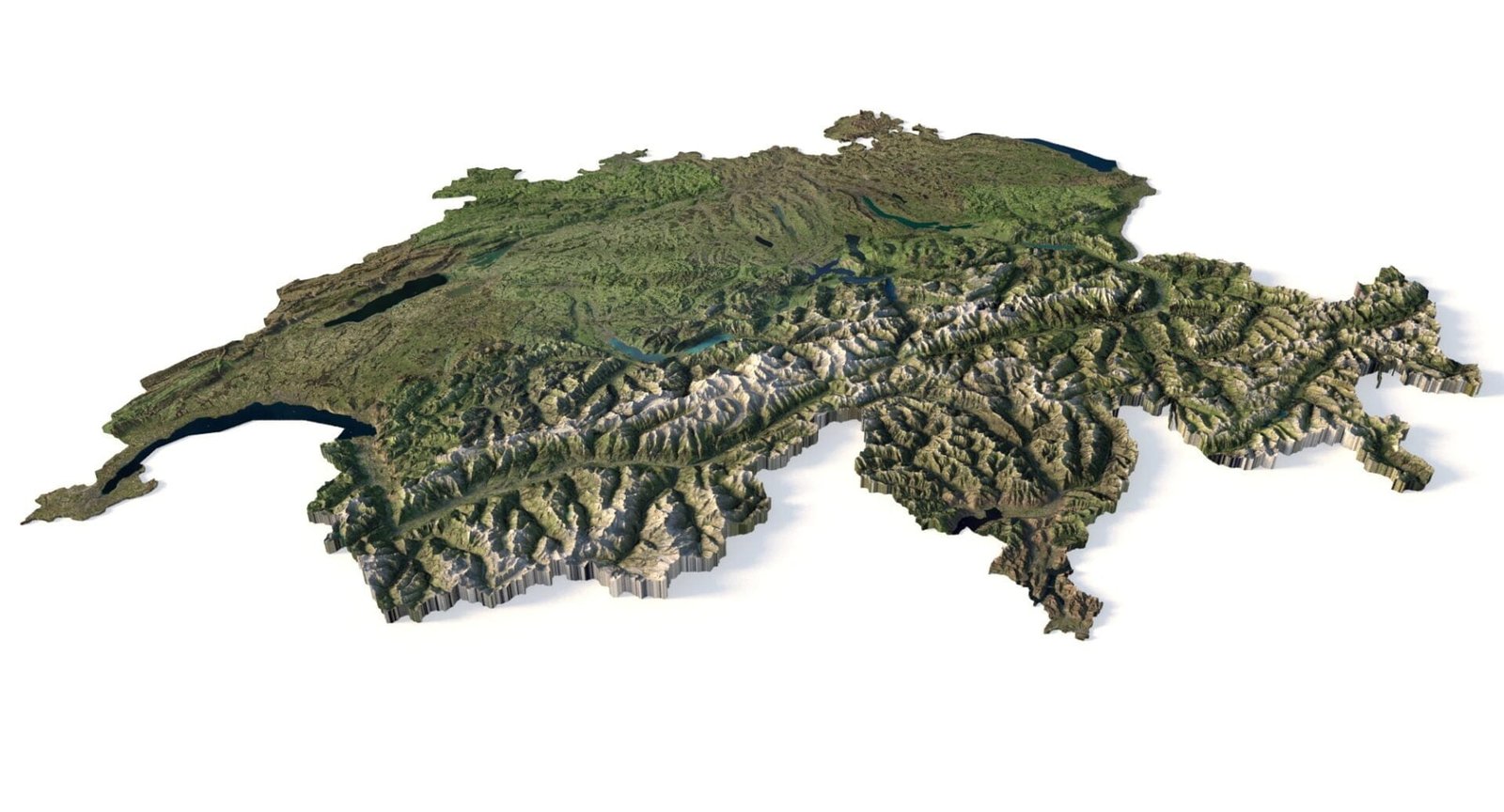 Switzerland 3D model of the terrain | Custom 3D Models and 3D Maps