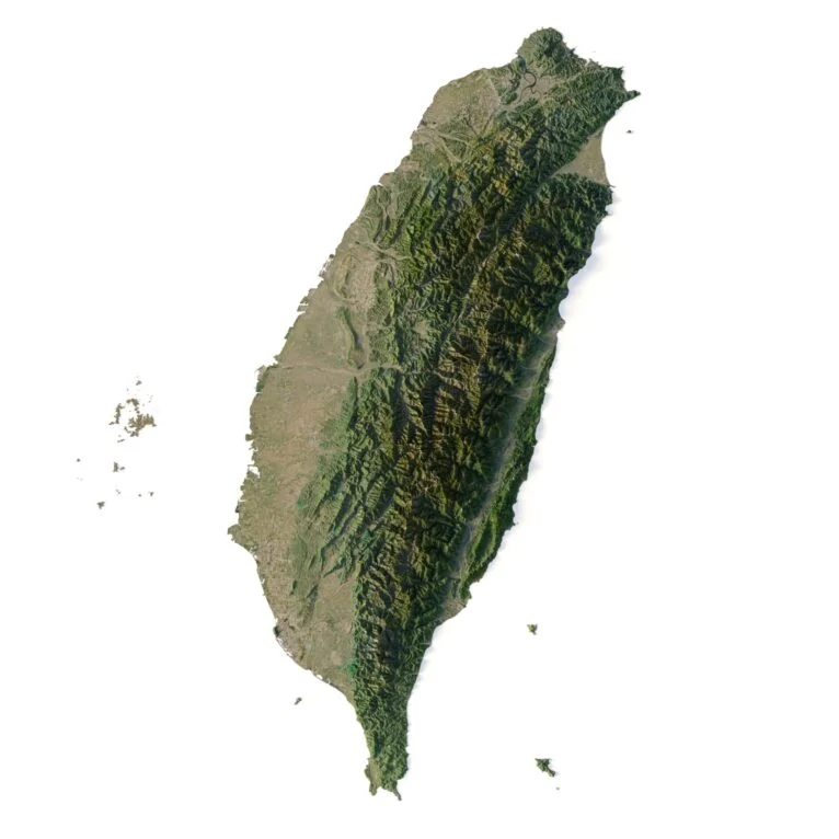 Taiwan 3D model of the terrain | Custom 3D Models and 3D Maps