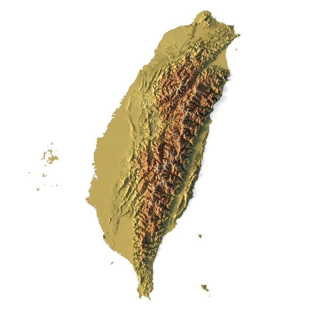 Taiwan 3D model of the terrain | Custom 3D Models and 3D Maps