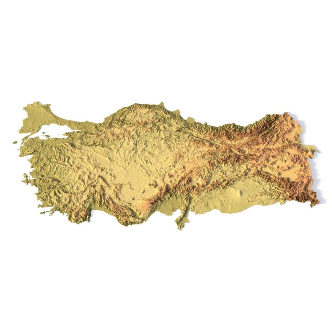 Turkey country terrain 3D model | 3D Models and 3D Maps of Turkey relief