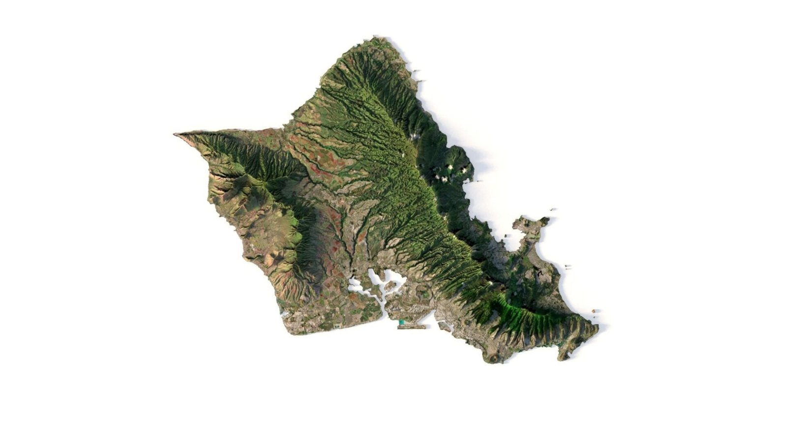 Hawaii 3D model terrain | Custom 3D Models and 3D Maps