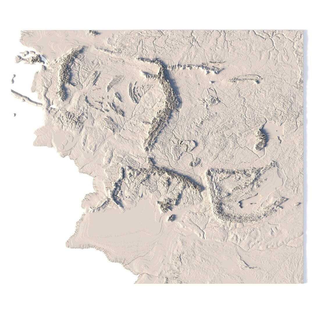 Fantasy Map 3D STL Models for 3D Printing & CNC | Fictional Terrain Maps