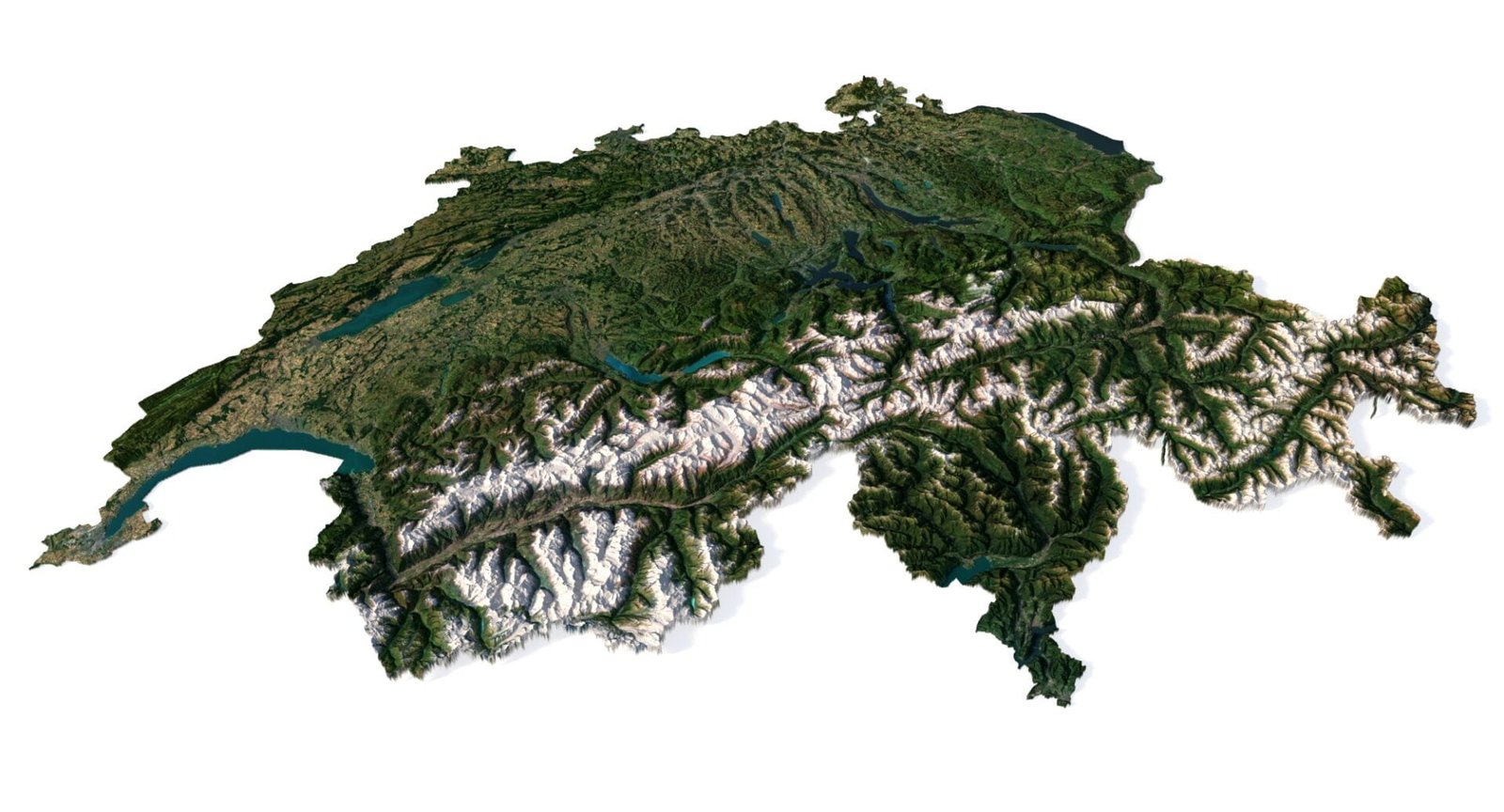 Buy high-quality Switzerland 3D Model Terrain for 3D Design and Art
