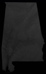 Buy Alabama State 3D Model Terrain Map for 3D Design and Art