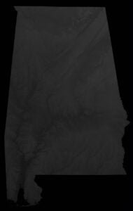 Buy Alabama State 3D Model Terrain Map for 3D Design and Art