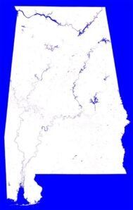 Buy Alabama State 3D Model Terrain Map for 3D Design and Art