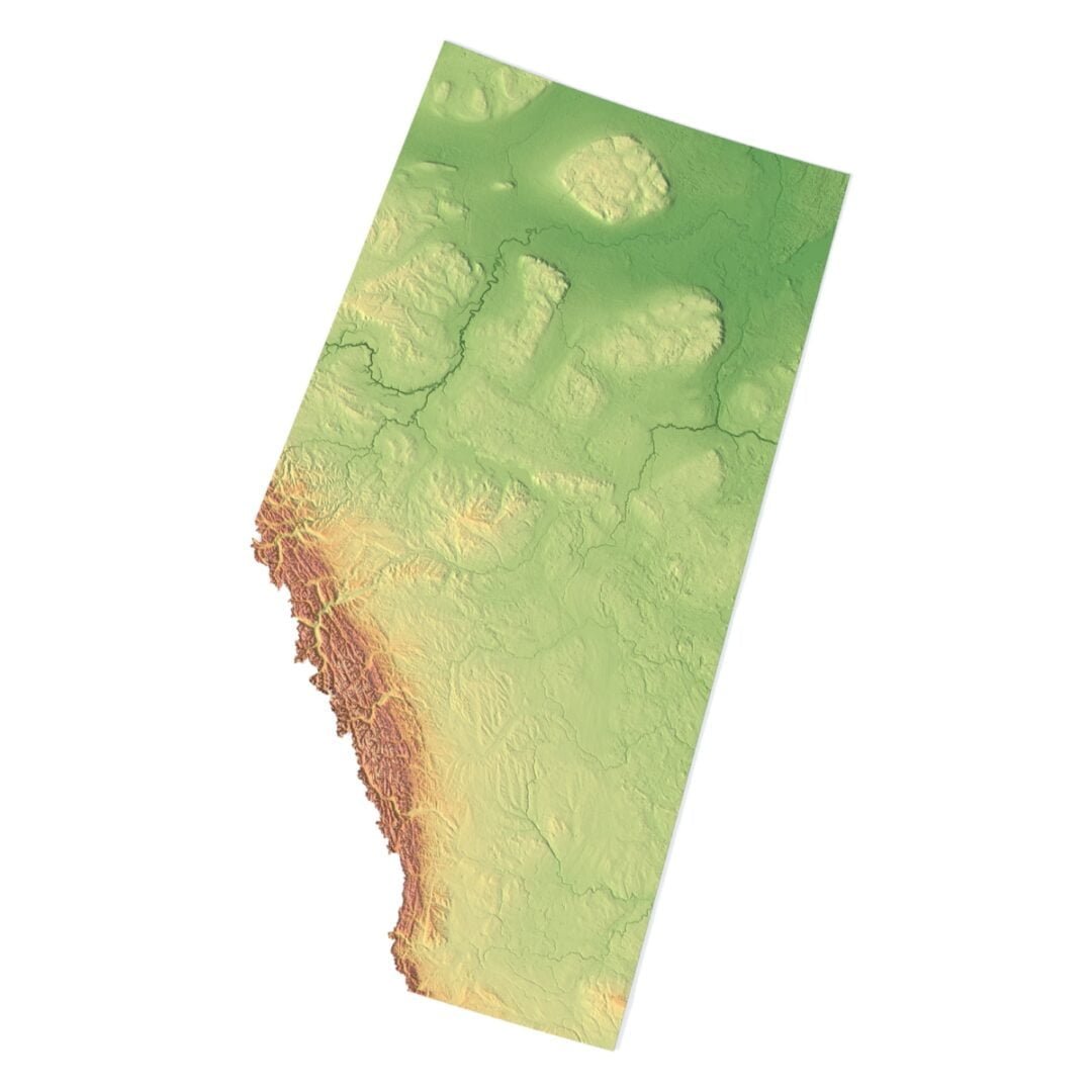3D Models of Canadian Provinces - Realistic Relief Maps