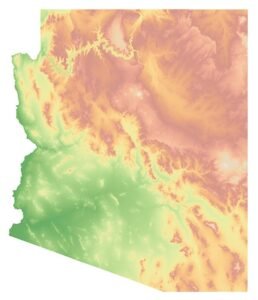 Buy Arizona State 3D Model Terrain Map for 3D Design and Art