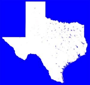 Texas State 3D Model Terrain Map for 3D Design and Art