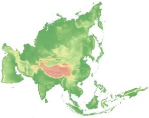 Asia Terrain 3D Model – Realistic Topography for 3D Design