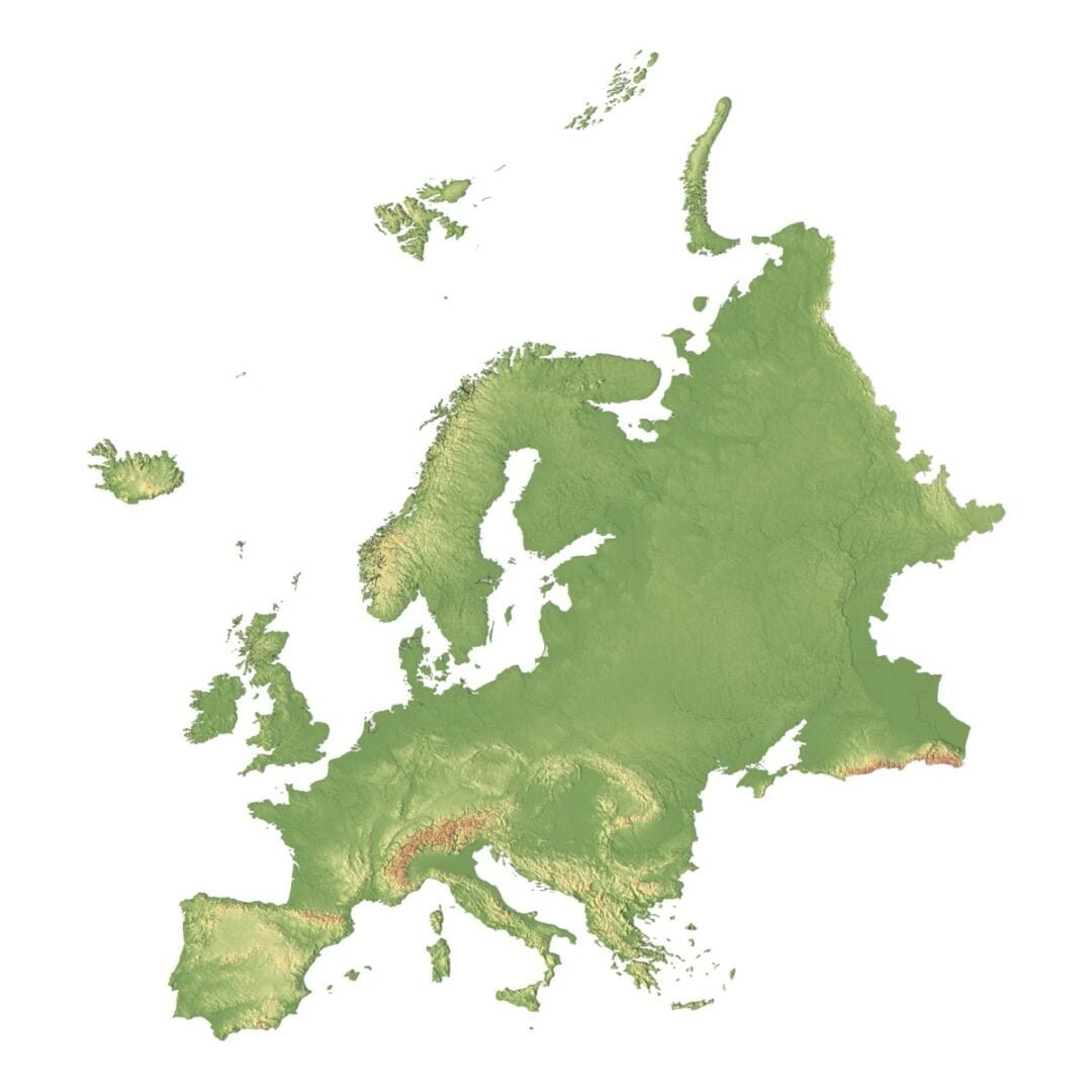 3D Model of Europe (C4D, OBJ) — High-Res Relief & Textures