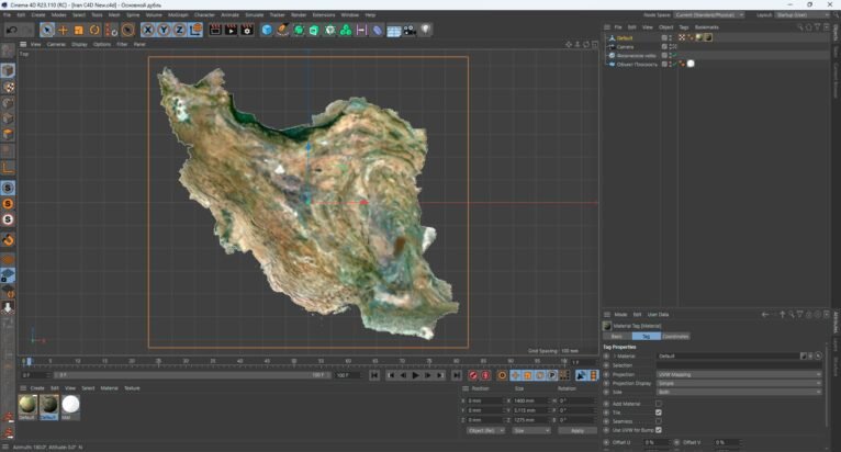 Iran 3D Model Terrain Map for 3D Design and Art. Buy 3D Maps