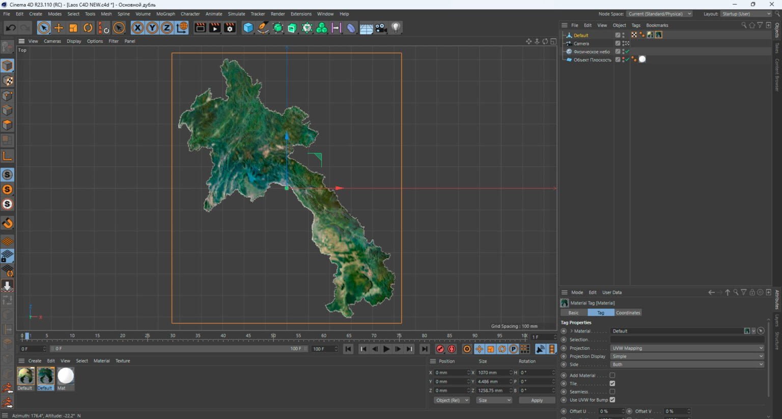 Laos 3D Model Terrain Map for 3D Design and Art. Buy 3D Maps