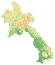 Laos 3D Model Terrain Map for 3D Design and Art. Buy 3D Maps