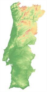 Portugal 3D Model Terrain Map for 3D Design and Art. Download