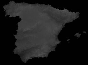 Spain 3D Model Terrain Map for 3D Design and Art.